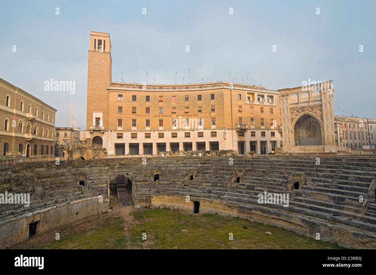 Roman Amphitheatre and INA Building (Italian Rationalist-Fascist ...
