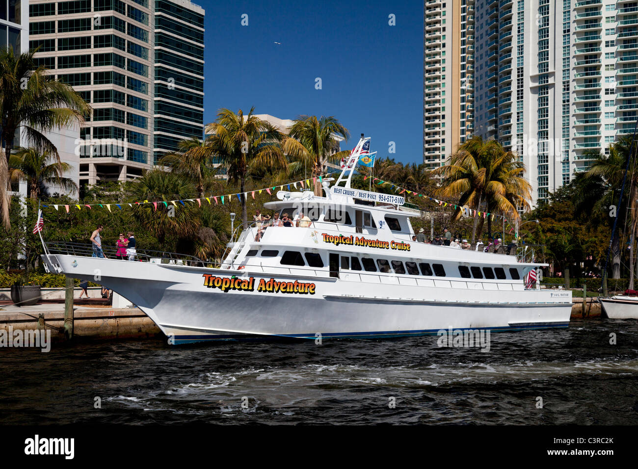 Tropical Adventure Cruise boat, Fort Lauderdale waterway, Florida Stock ...