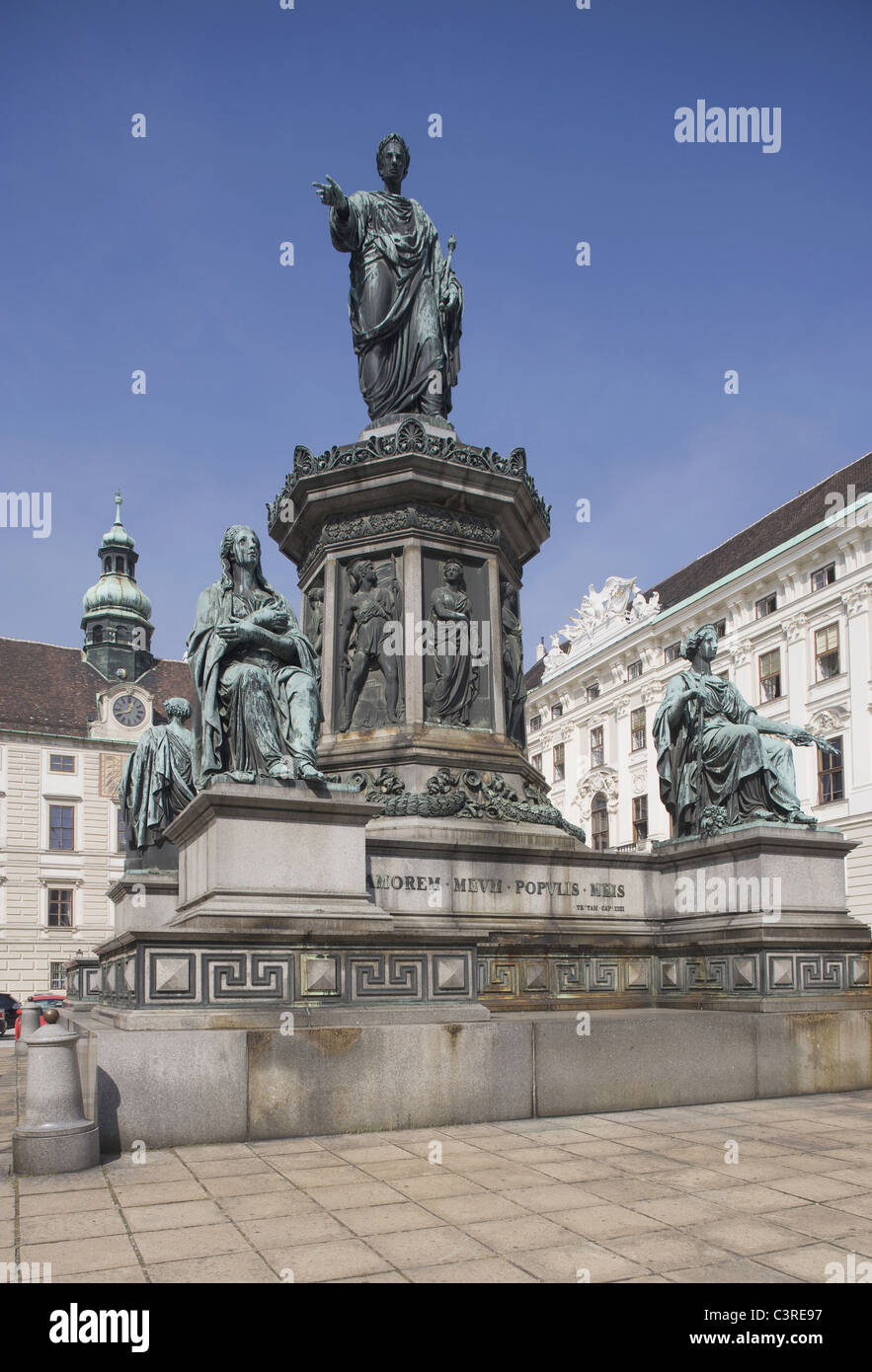 Austria, Vienna, Monument of emperor Franz I with buildings Stock Photo ...