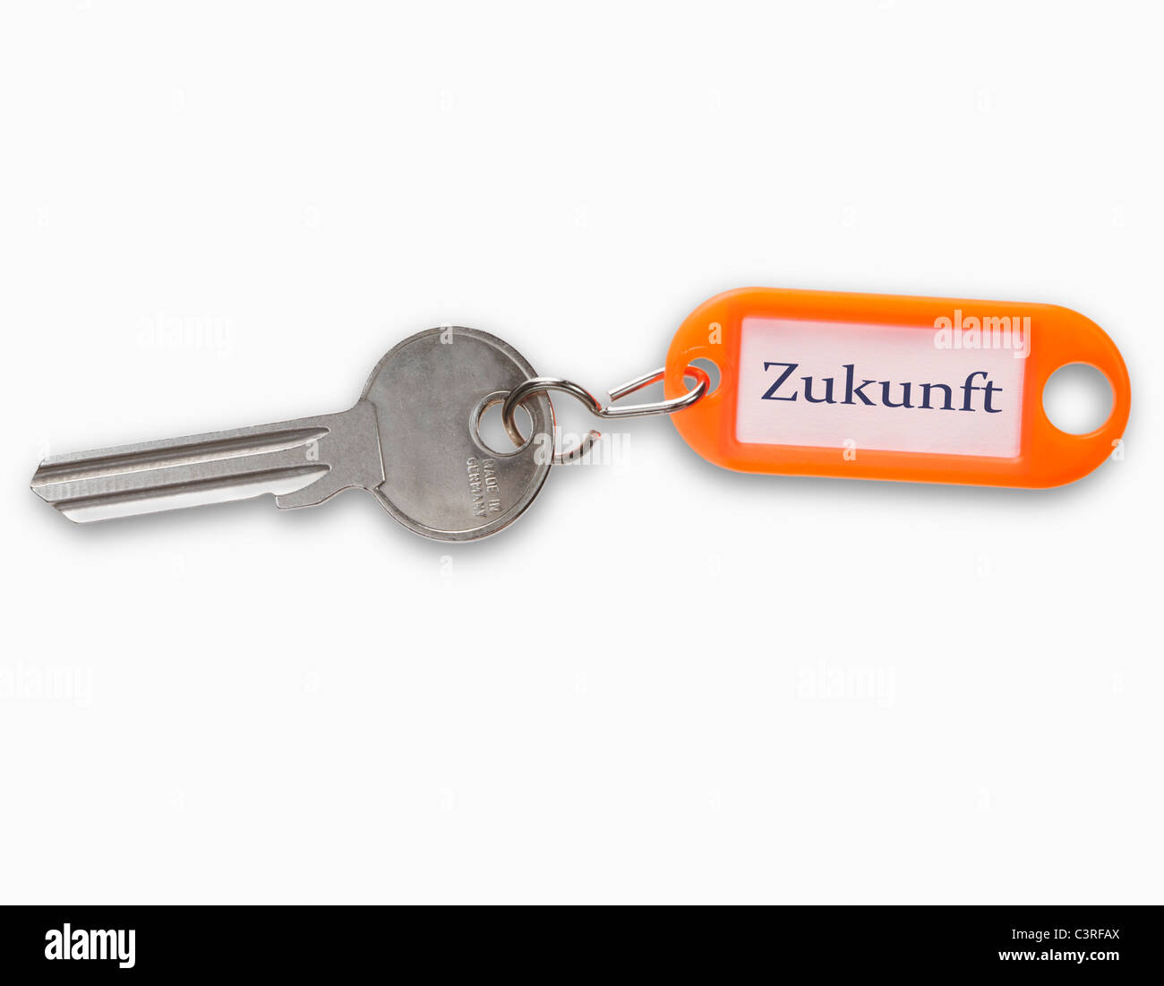 Key and keyring with text the future Stock Photo - Alamy