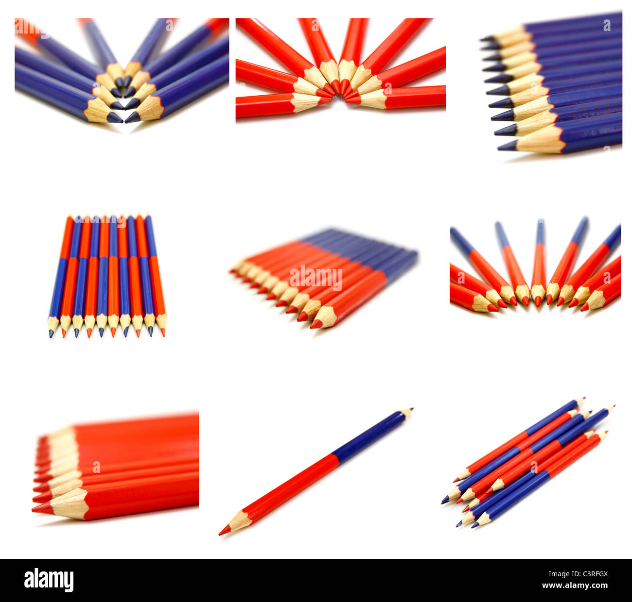 Collage colored pencils in hi-res stock photography and images - Alamy