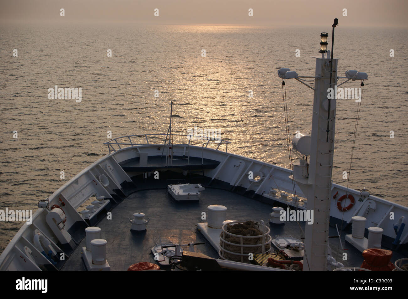 Archive image of North Sea sunset aboard MV 'Marco Polo', scrapped 2021 ...