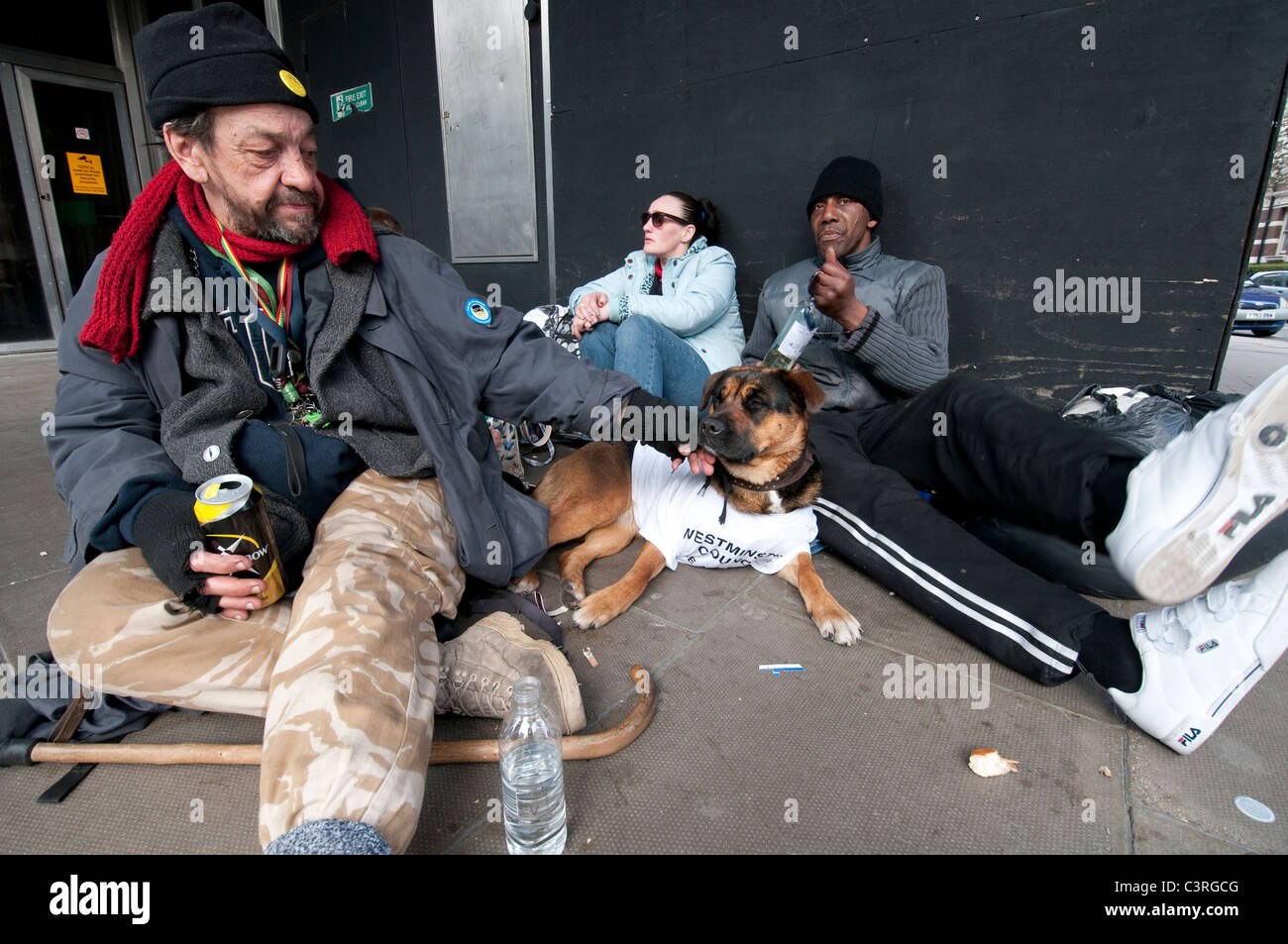 Homeless people outside Westminster Cathedral in Victoria area Central ...