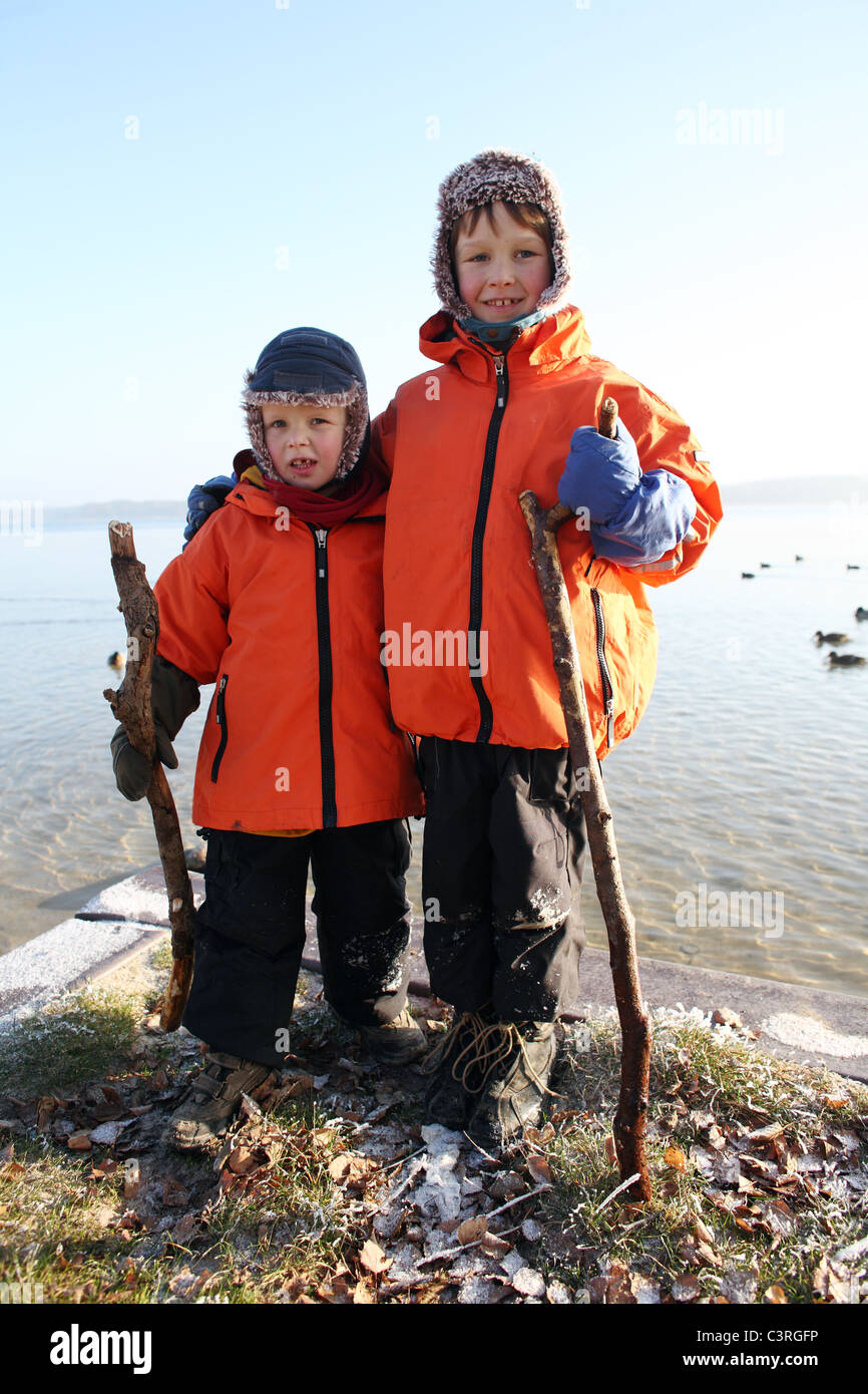 Children in winter clothes Stock Photo - Alamy