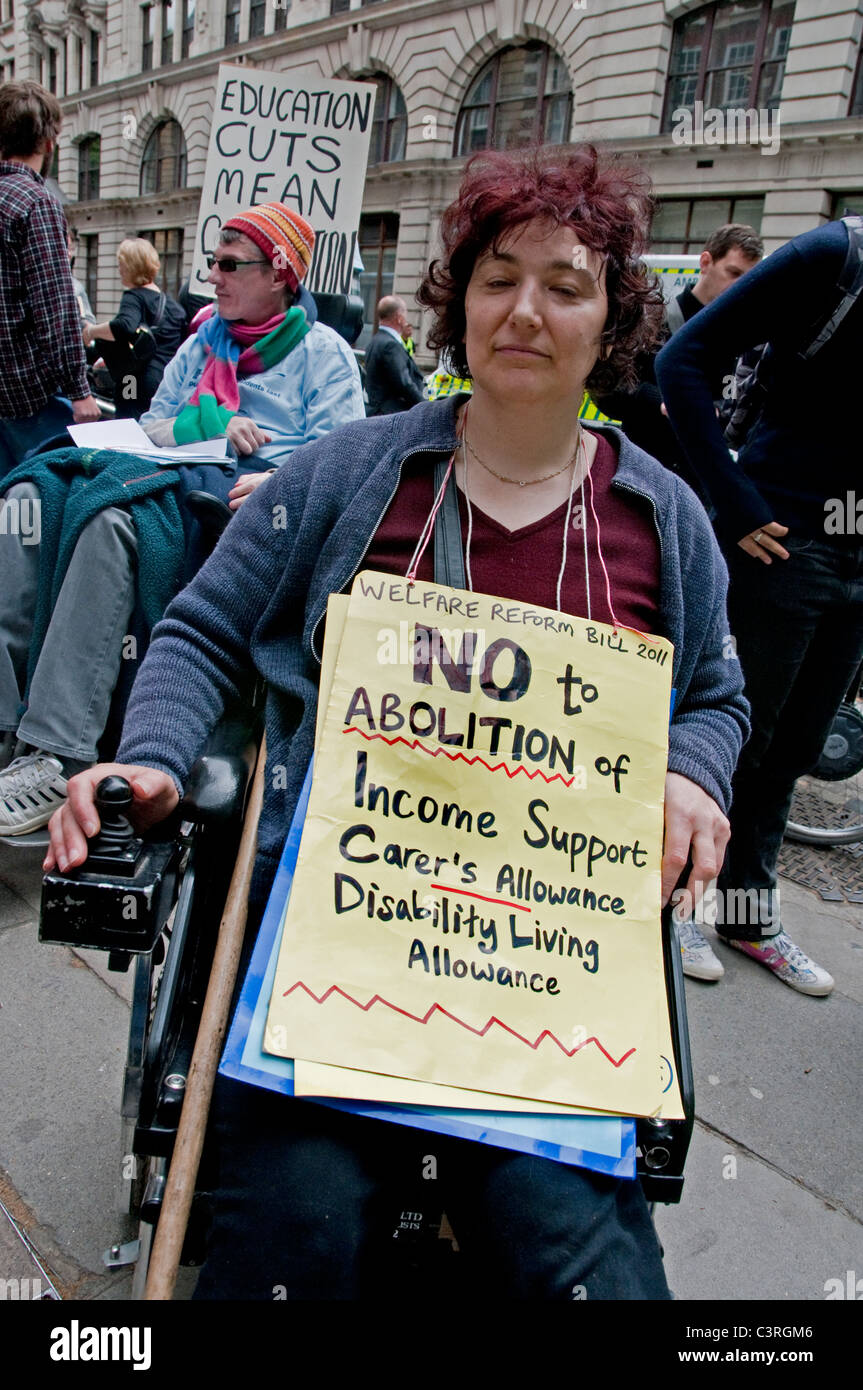 Protest by disabled people against social survive cuts and allowances ...