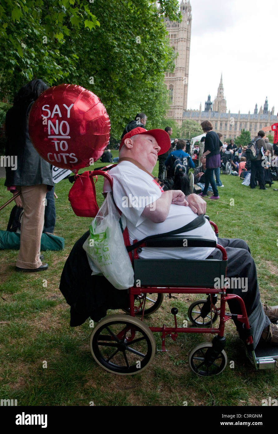 Protest by disabled people against social survive cuts and allowances ...
