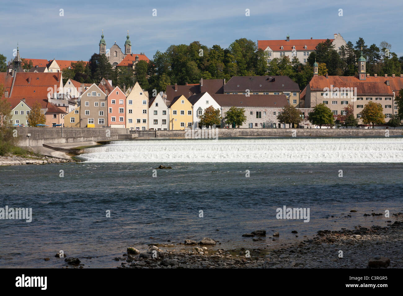 Germany, Bavaria, Landsberg am Lech, View of city with lech river Stock ...