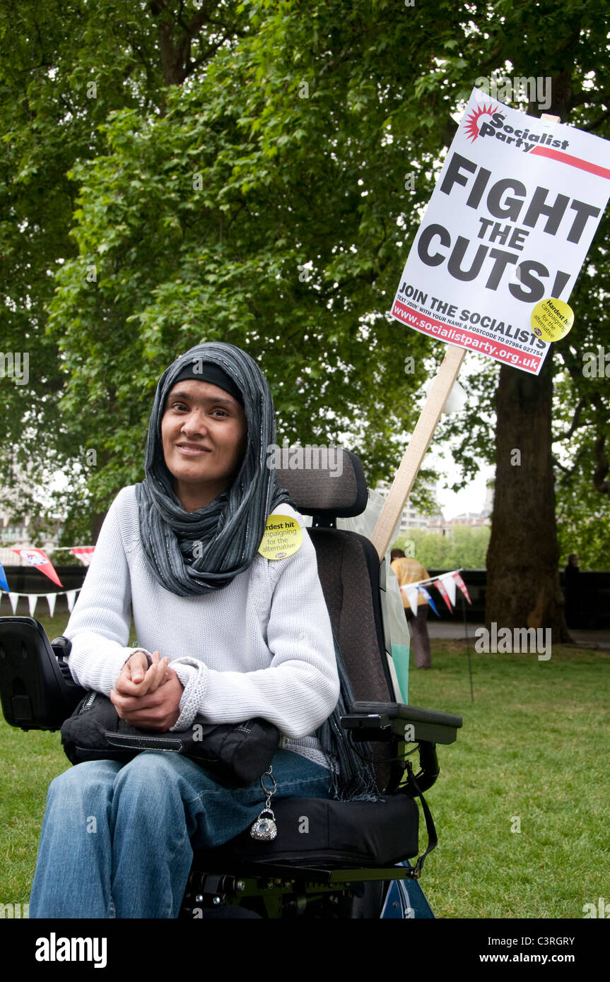Protest by disabled people against social survive cuts and allowances ...