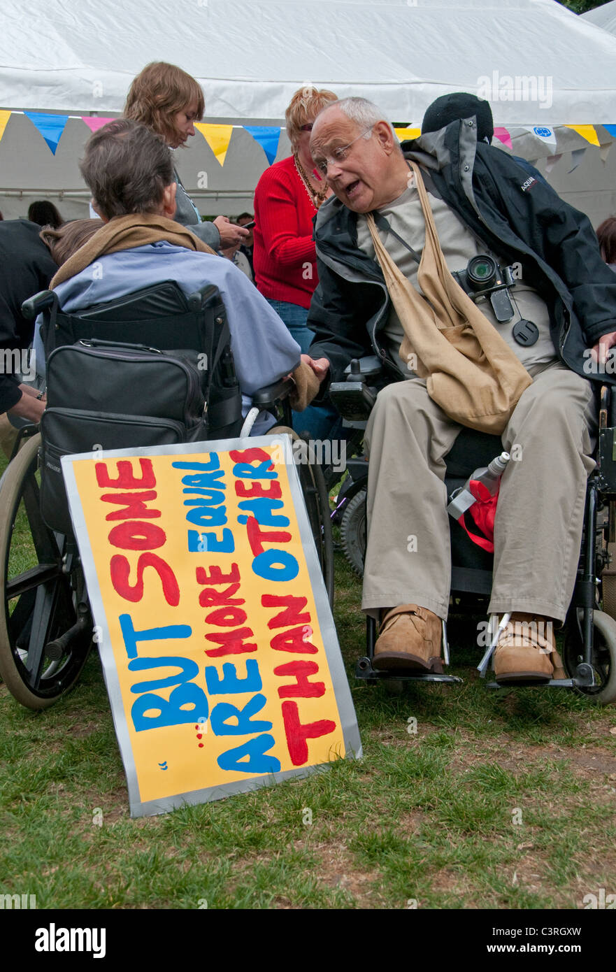 Protest by disabled people against social survive cuts and allowances ...