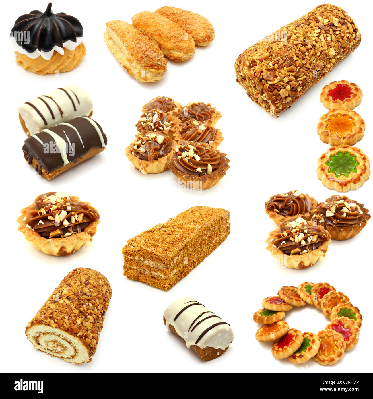 Set of cookies of the various form on a white background Stock Photo ...