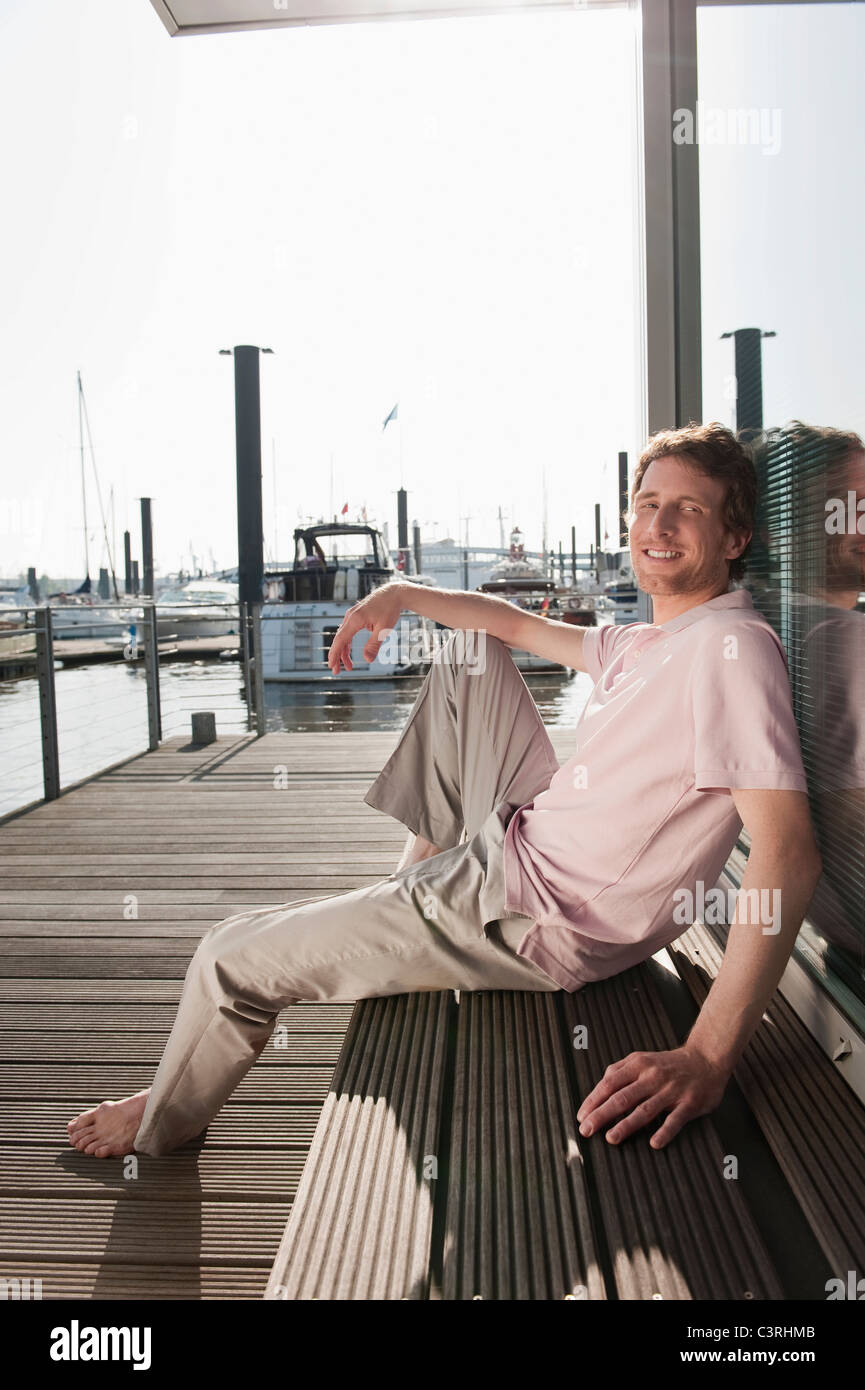 Germany, Hamburg, Man smiling, Portrait Stock Photo - Alamy