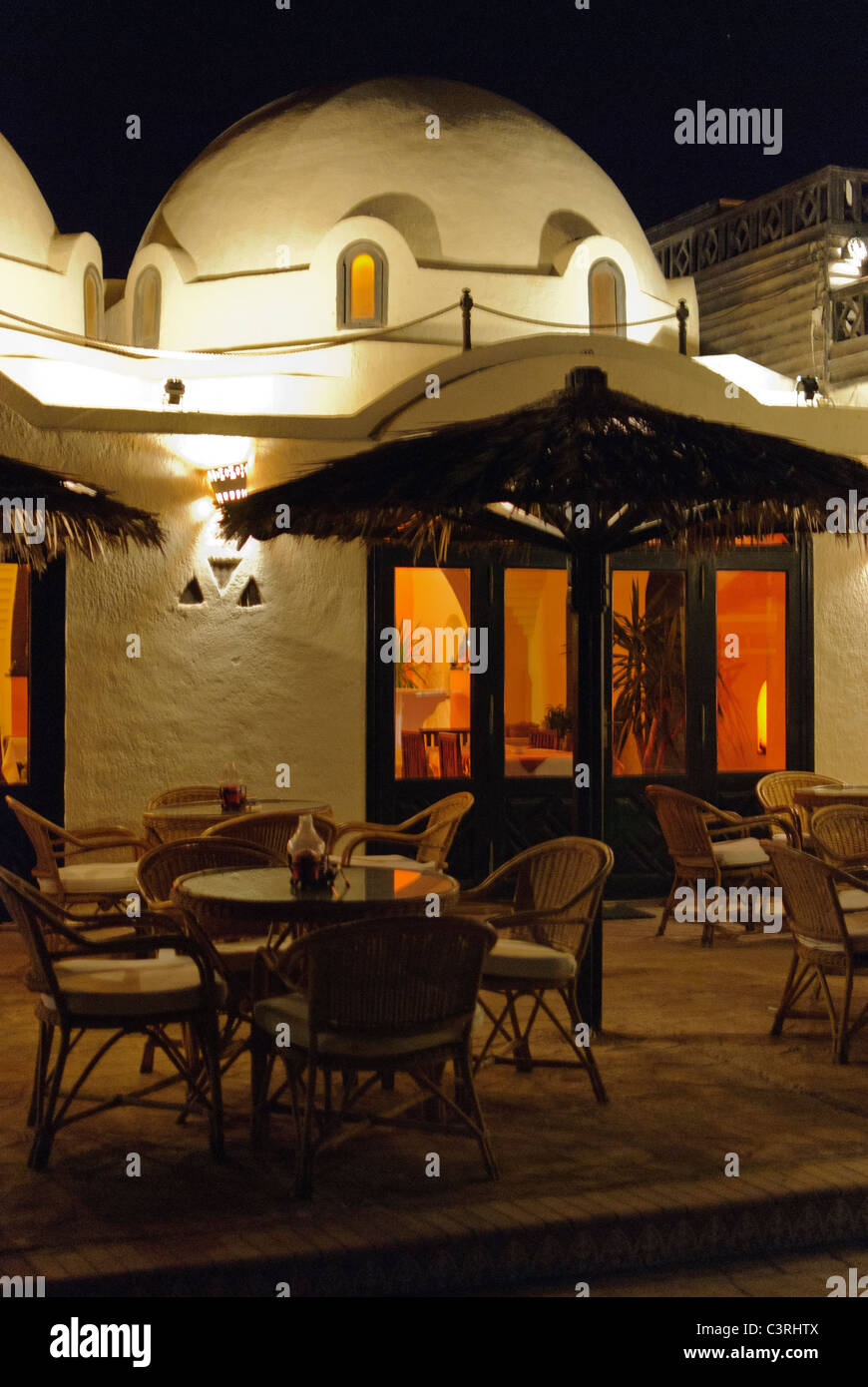 Tourist resort at night - Dahab, Sinai Peninsula - Egypt Stock Photo ...