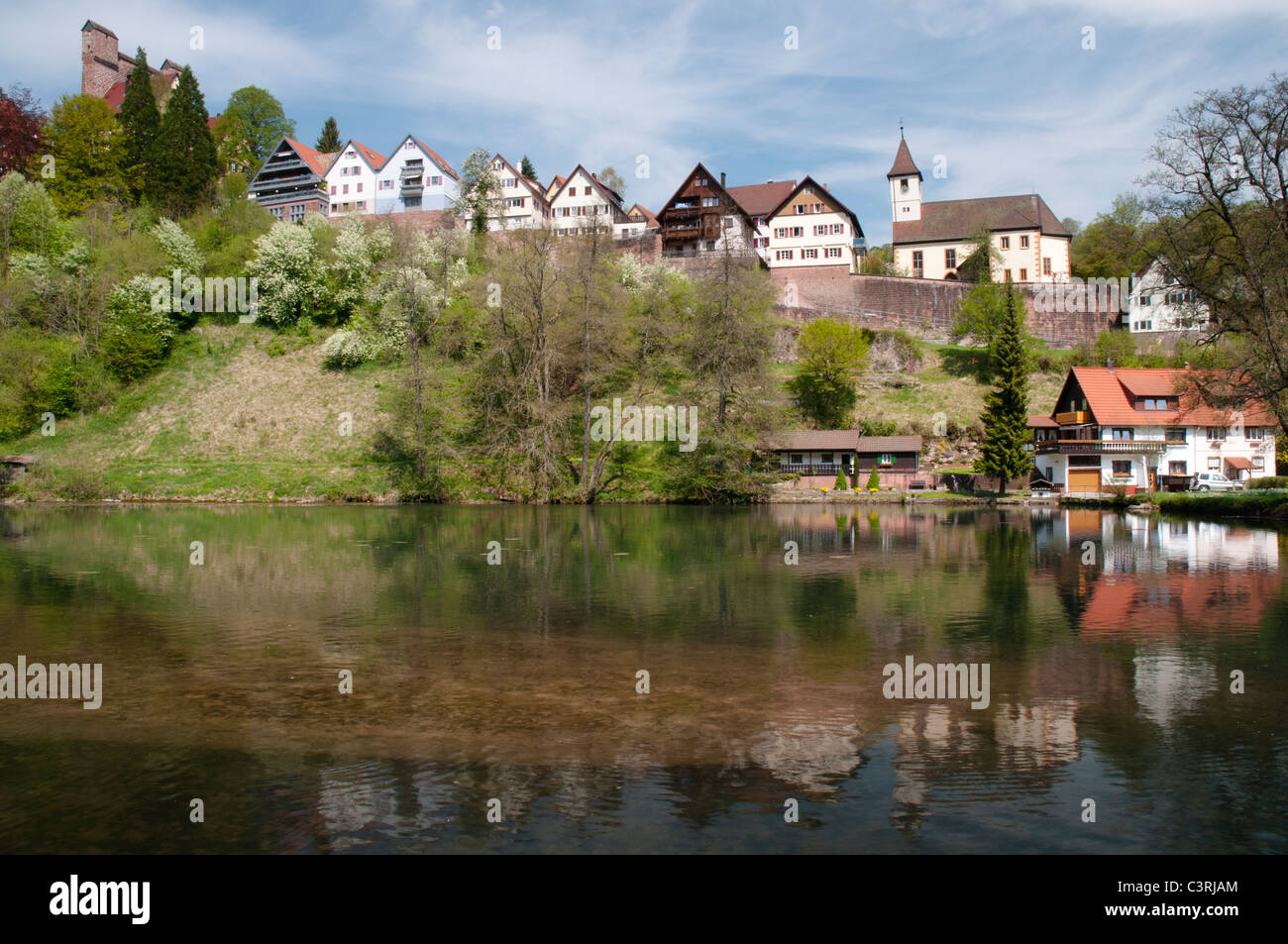 Blick auf die Altstadt von Berneck, Landkreis Calw, Baden-Württemberg ...