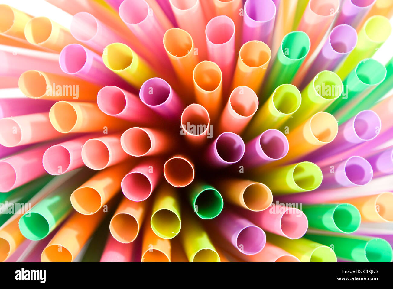Colorful plastic straws Stock Photo - Alamy