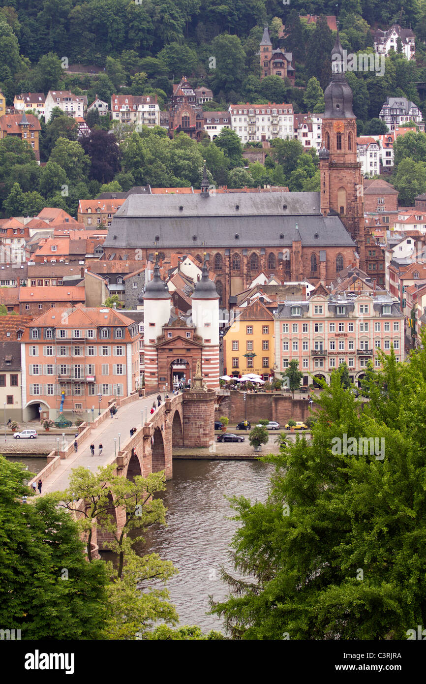 The Medieval City of Heidelberg, Germany, located at the base of the ...