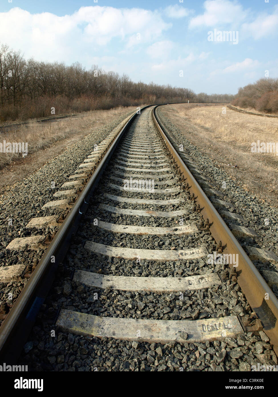 Rail track Railway station Stock Photo - Alamy