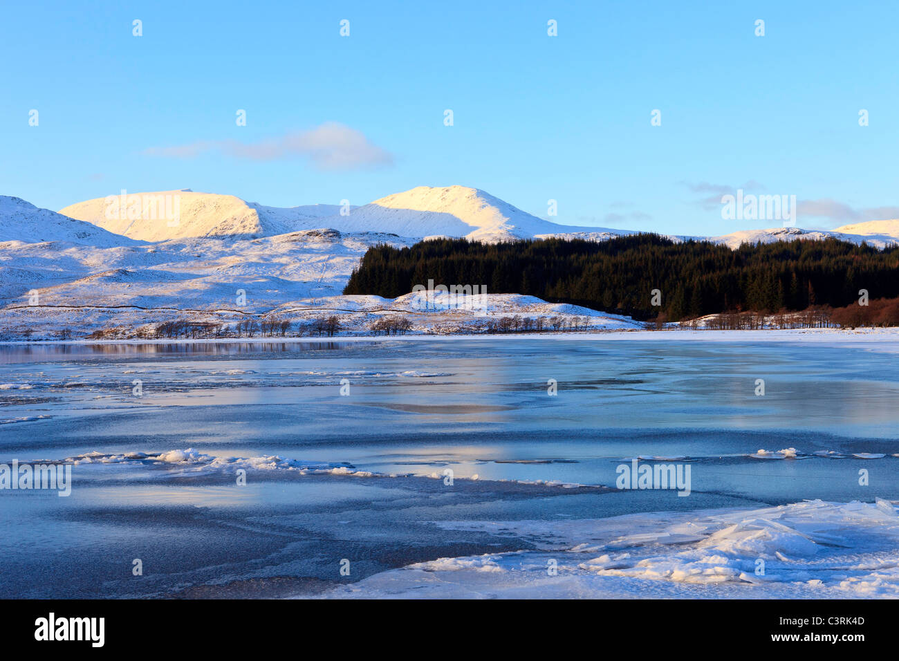 Frozen Scottish Loch Stock Photo - Alamy