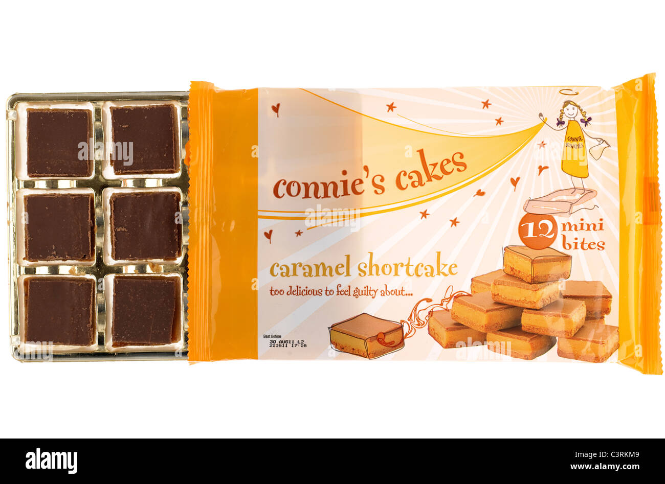 Packet of 12 Connies caramel mini bites shortcake cakes Stock Photo - Alamy