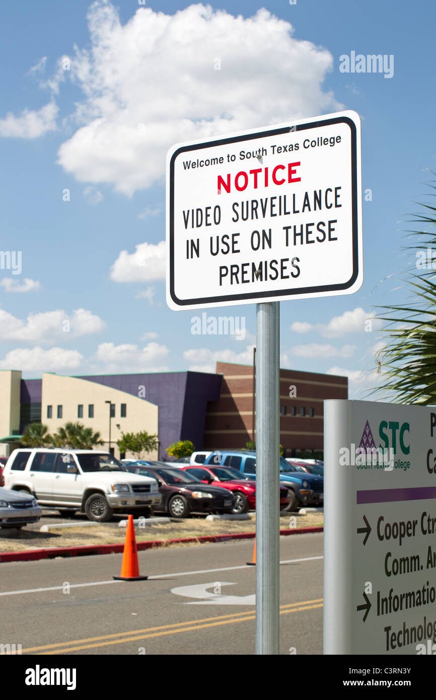 Security cameras in use sign hi-res stock photography and images - Alamy