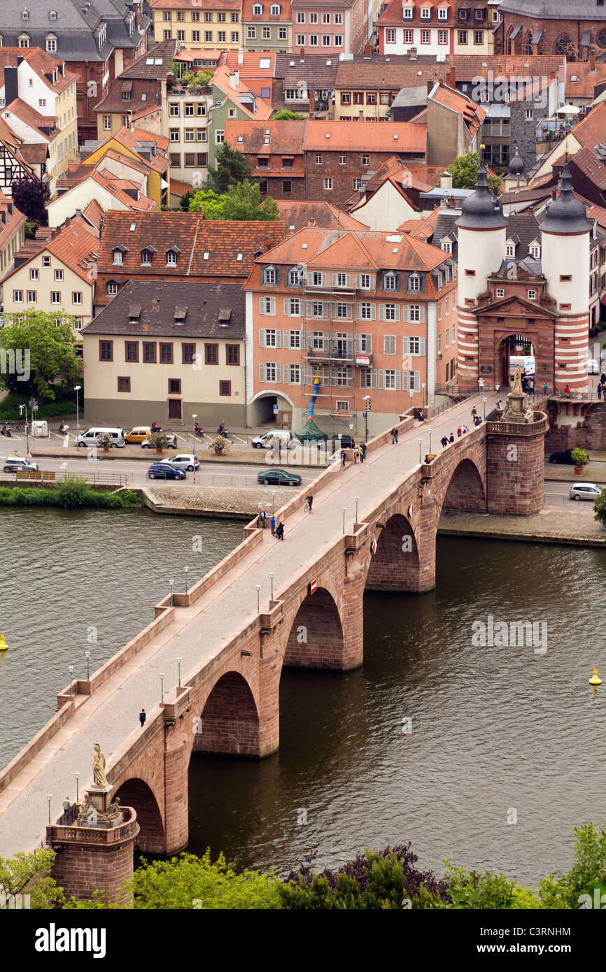 The Medieval City of Heidelberg, Germany, located at the base of the ...