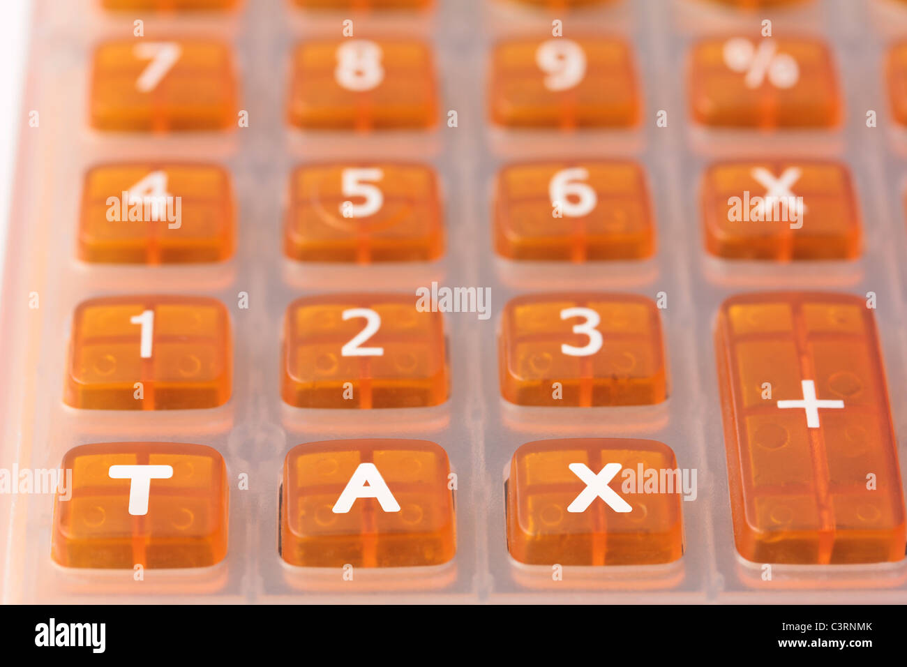 Orange Calculator with TAX Stock Photo - Alamy