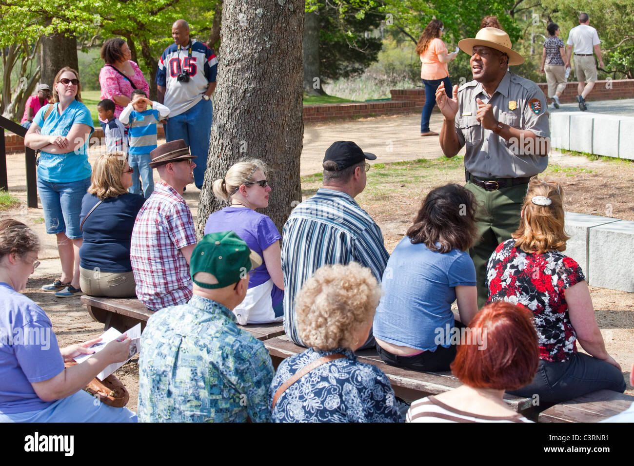 Park Ranger Tour, Historic Jamestown, Virginia Stock Photo - Alamy