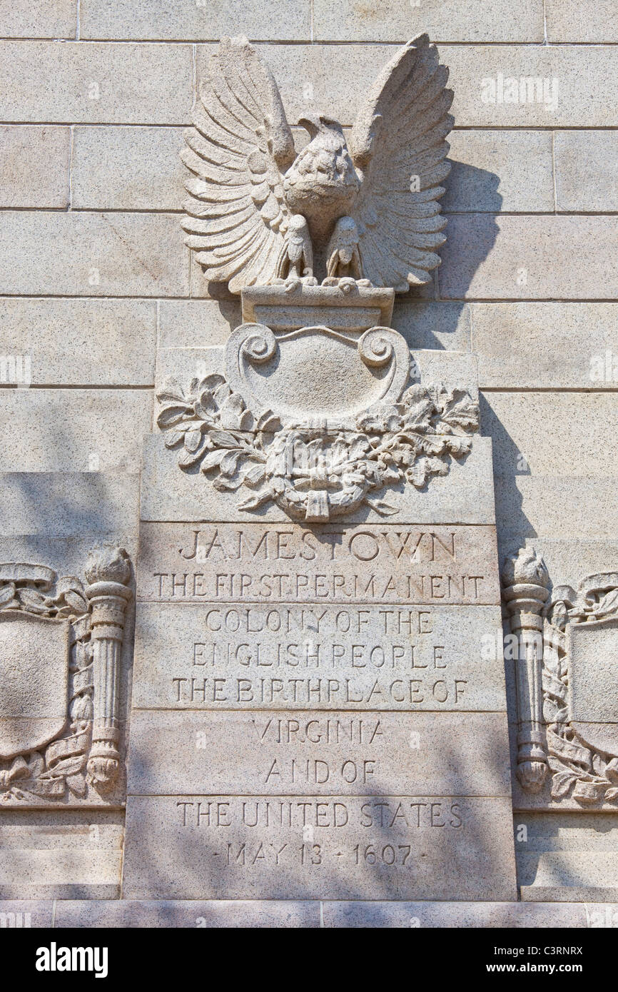 Jamestown Tercentennial Monument, Historic Jamestown, VA Stock Photo ...