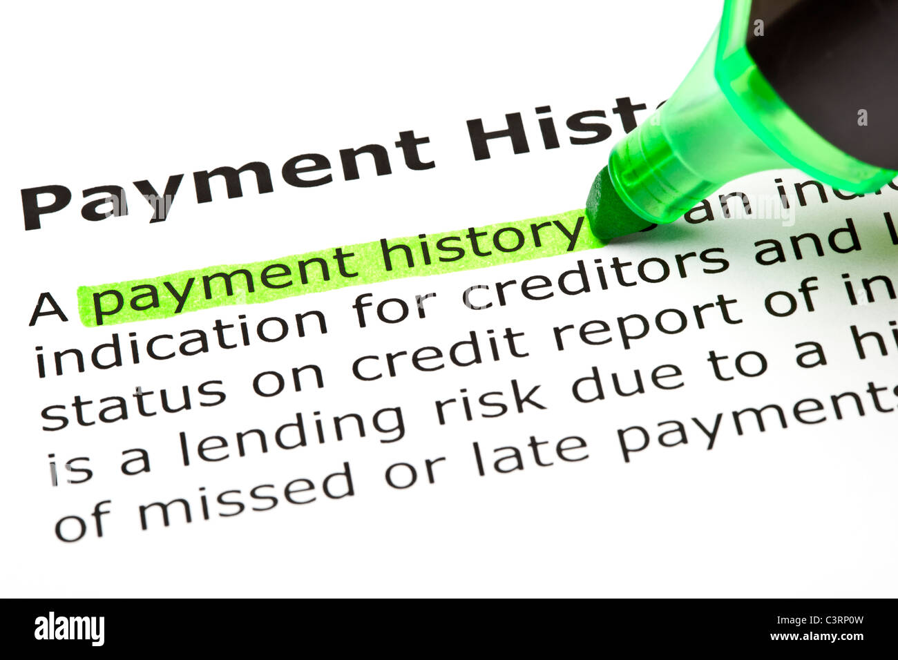 Payment history hi-res stock photography and images - Alamy