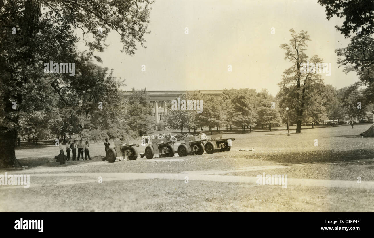 Ohio State ROTC artillery class 1939 1930s big ten university howitzers ...