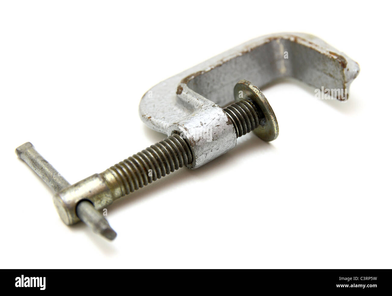 Gray C-Clamp isolated on white background Stock Photo - Alamy