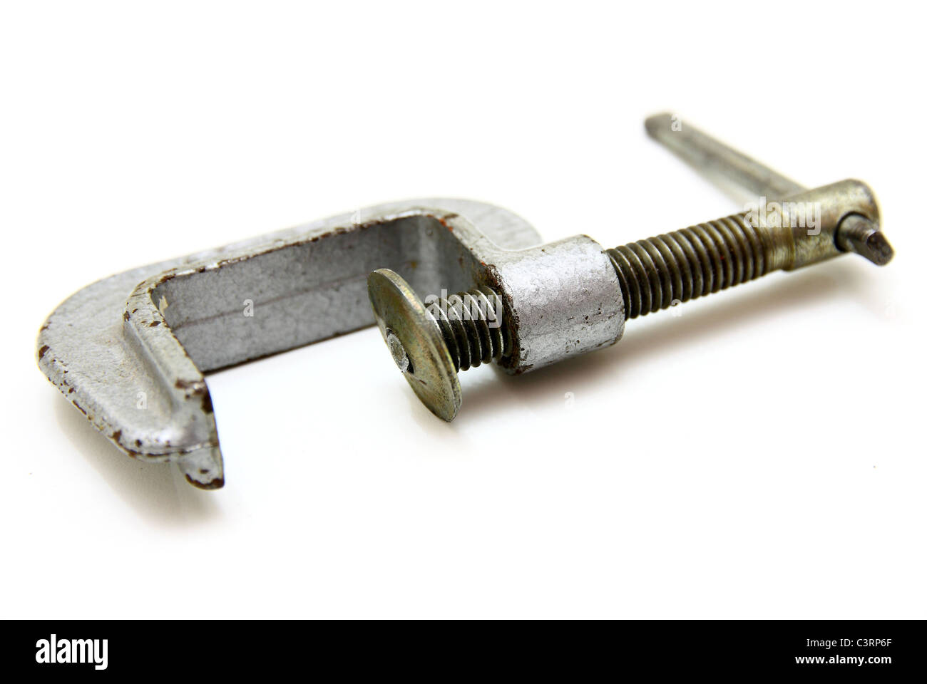 Gray C-Clamp isolated on white background Stock Photo - Alamy
