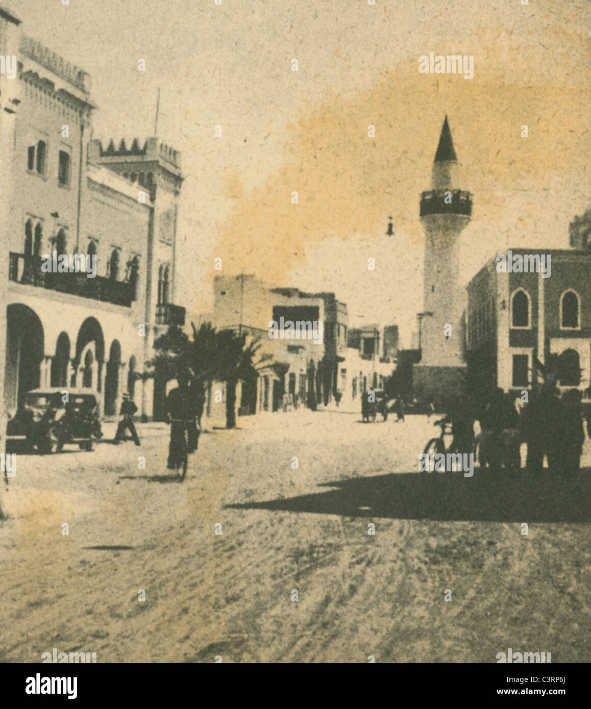 A street scene in Benghazi during the Italian occupation, 1930s. From ...