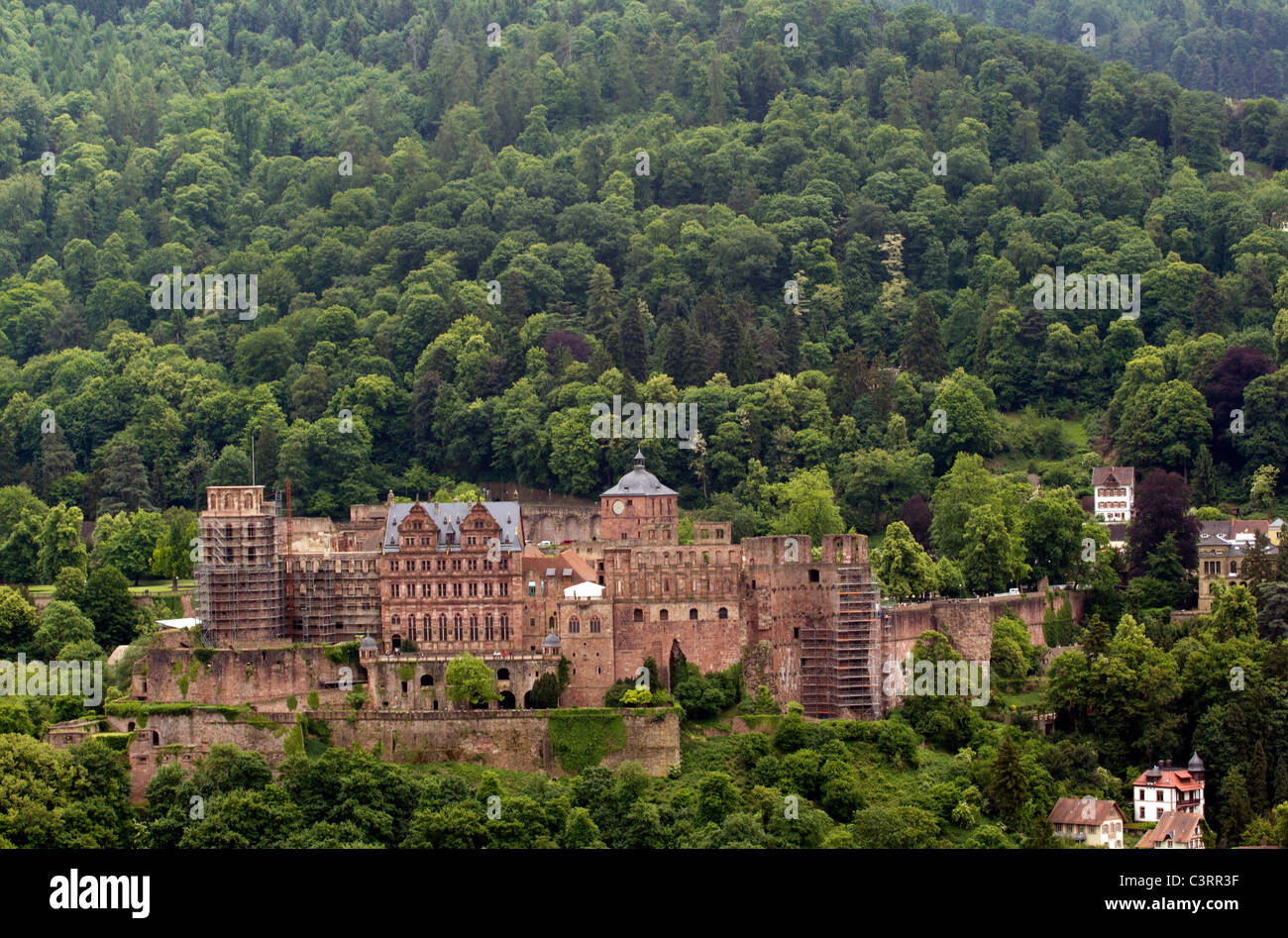 The Medieval City of Heidelberg, Germany, located at the base of the ...
