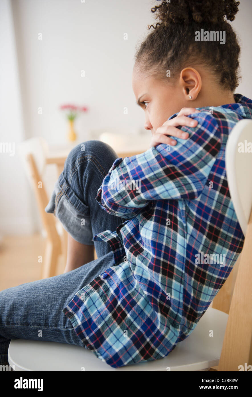 African American girl having temper tantrum Stock Photo - Alamy