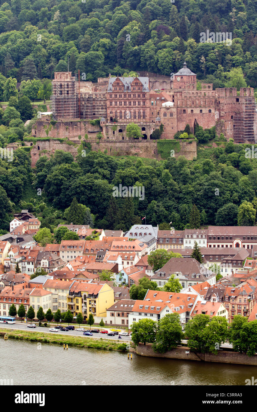 The Medieval City of Heidelberg, Germany, located at the base of the ...