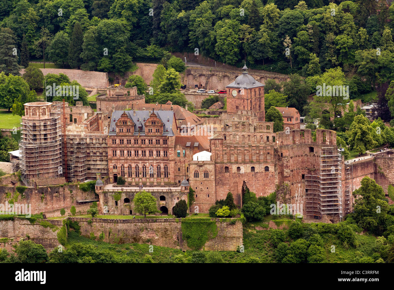 The Medieval City of Heidelberg, Germany, located at the base of the ...