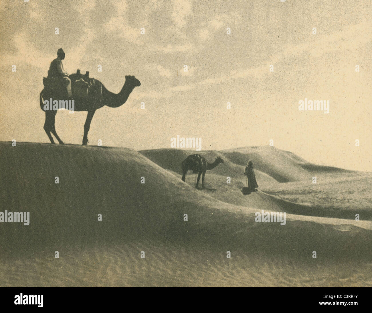 Libya under Italian occupation during the 1930s - a desert scene with ...