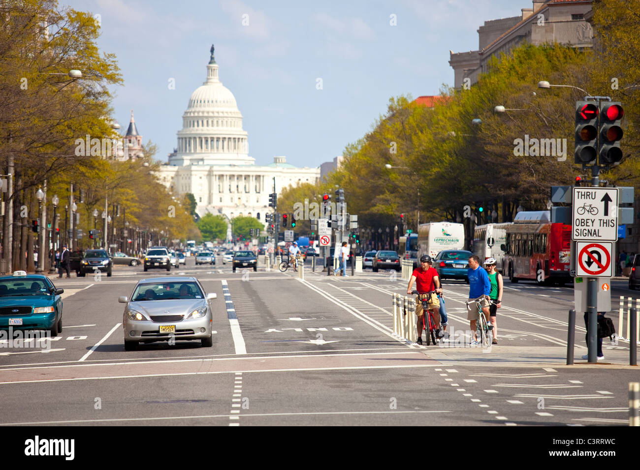 Person riding bike usa lane hi-res stock photography and images - Alamy