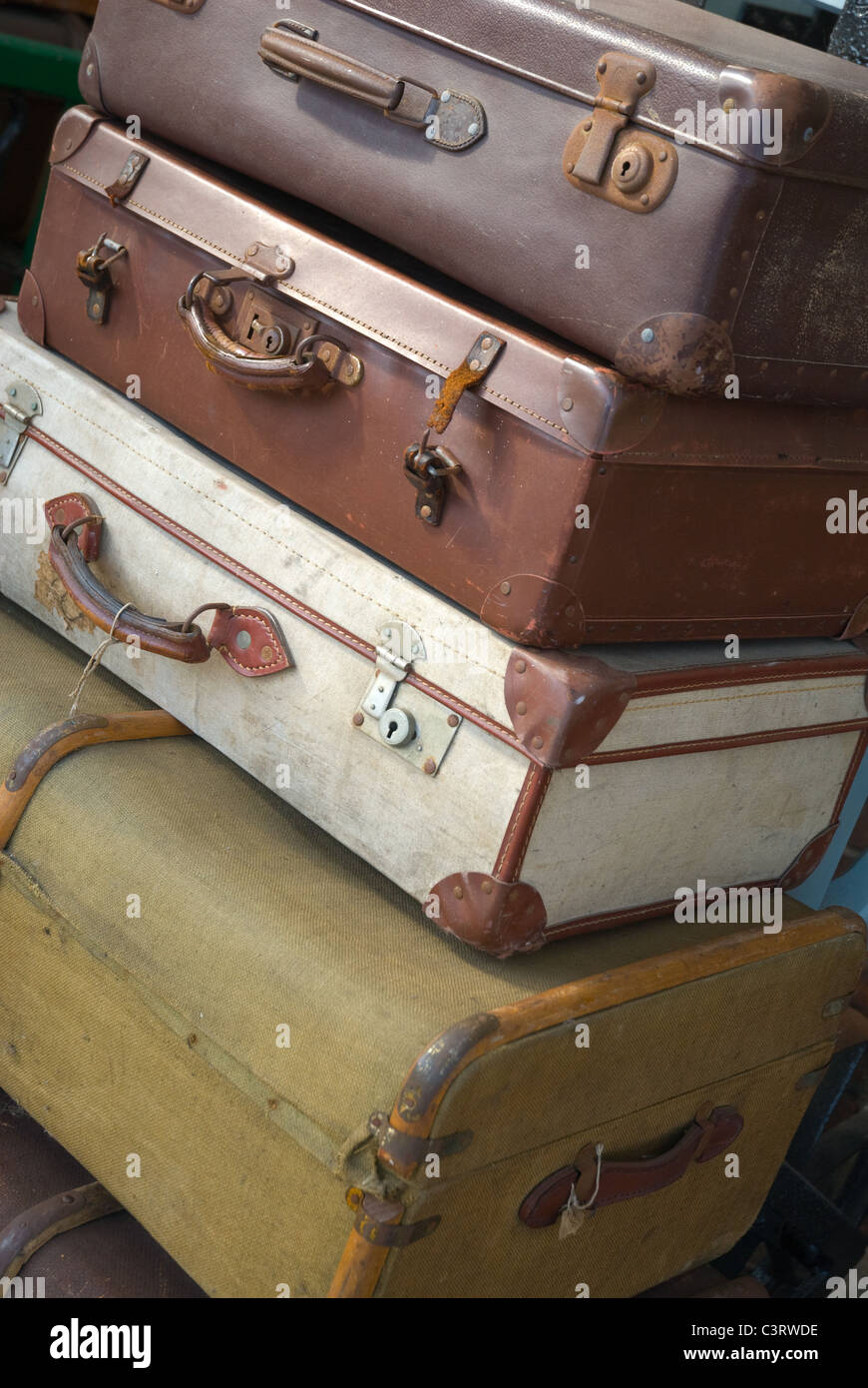 Travel luggage on a railway platform Stock Photo - Alamy