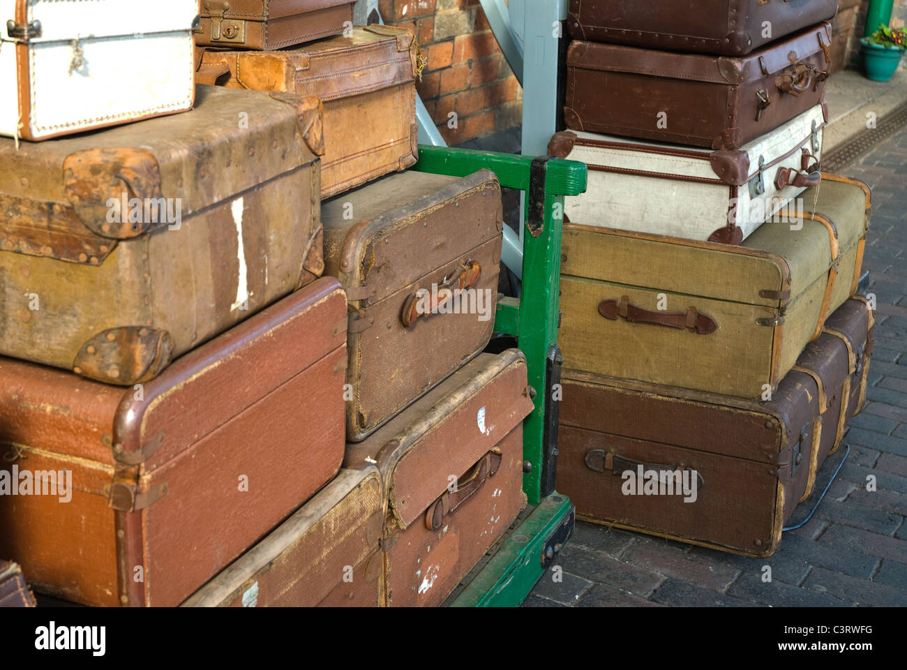 Travel luggage on a railway platform Stock Photo - Alamy