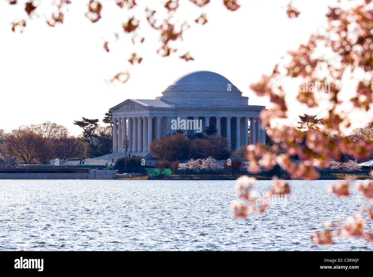Jefferson memorial tidal basin cherry blossom hi-res stock photography ...