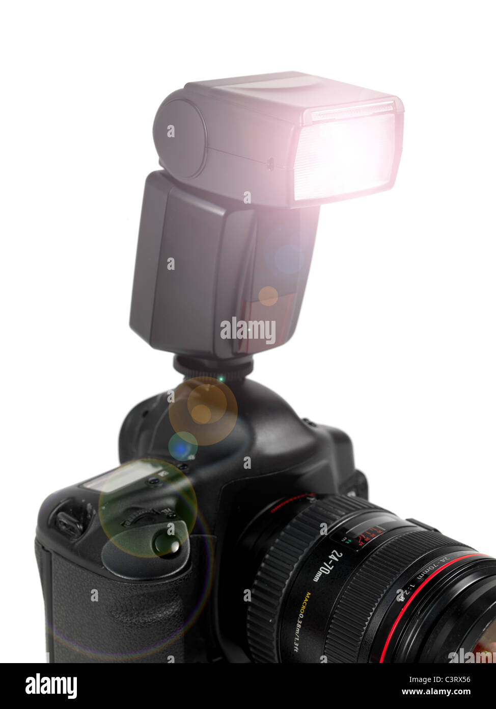 A camera flash isolated against a white background Stock Photo - Alamy