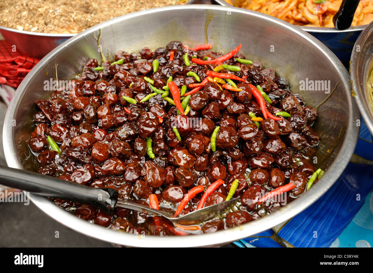 preserved chinese plum in syrup, chinese delicacy and dessert, food and ...
