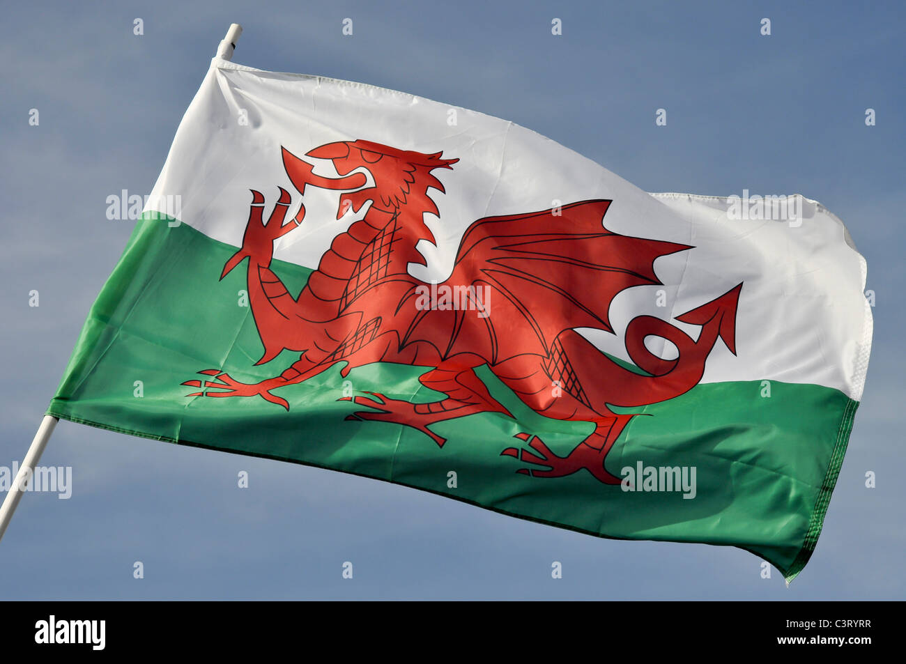 Welsh flag flying hi-res stock photography and images - Alamy
