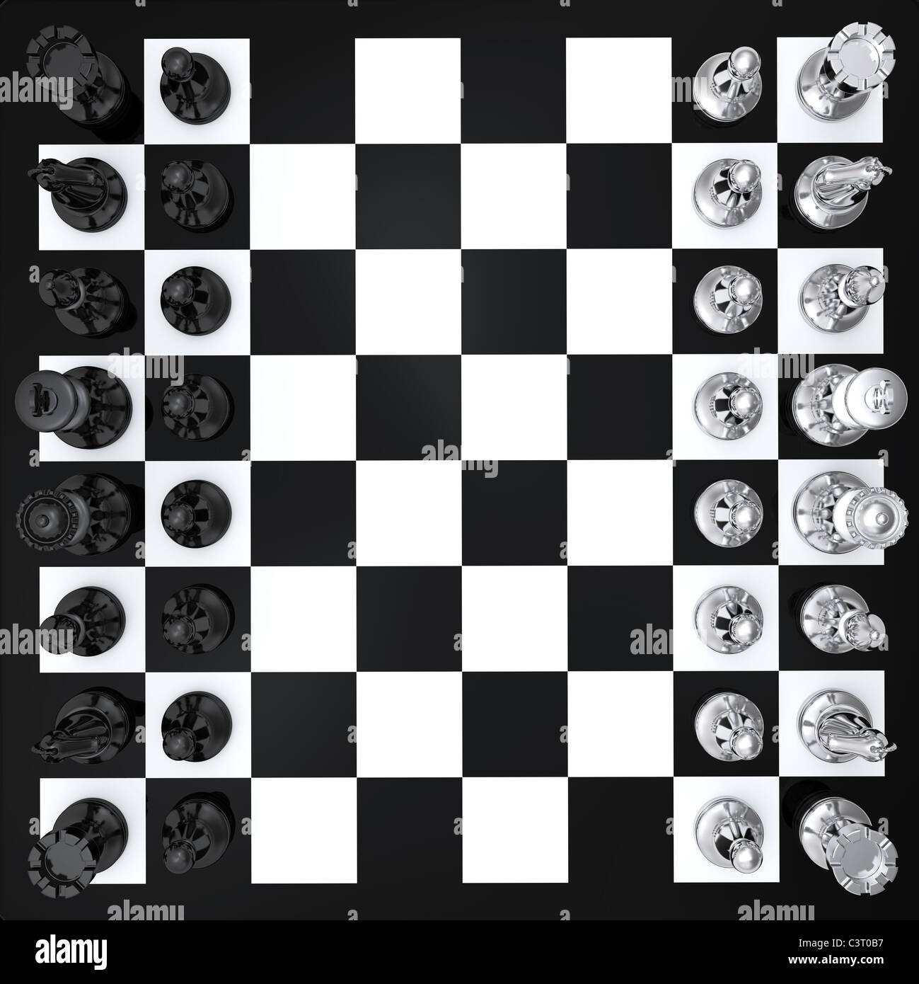 Black and white chess board top view Stock Photo - Alamy