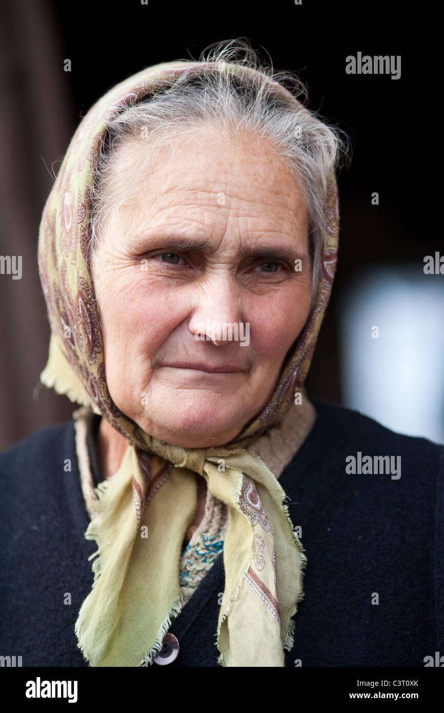 Old rural woman with kerchief outdoor Stock Photo - Alamy