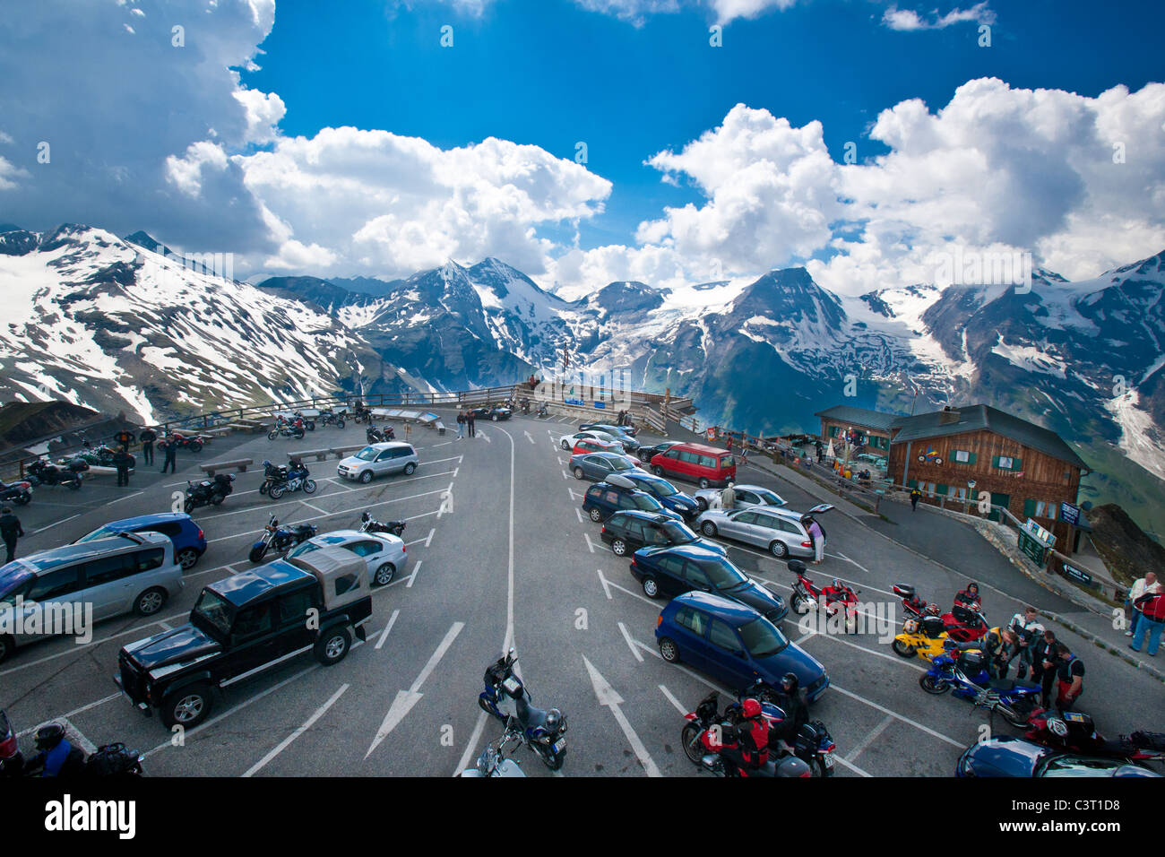 Panoramic view from Edelweisspitze in the Grossglockner Pass, Austrian ...