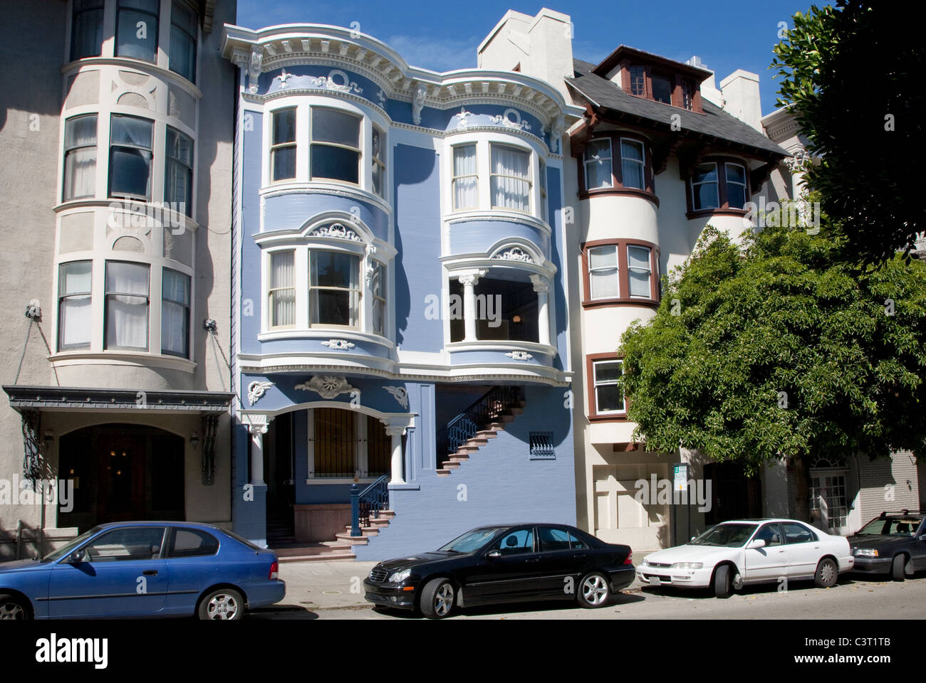 Bow fronted buildings San Francisco Stock Photo - Alamy