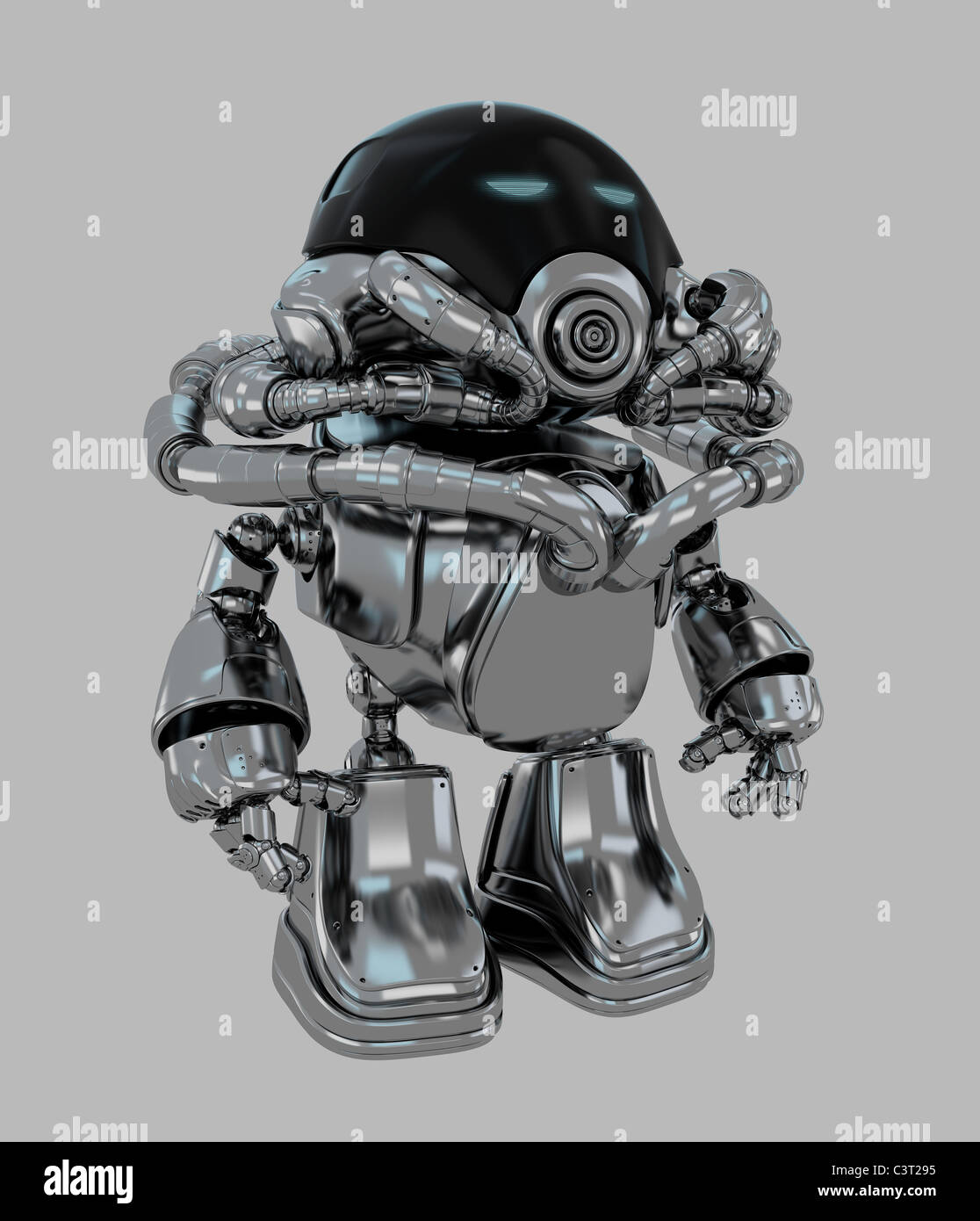 Robotic creature. Strange metal cyborg with tubes Stock Photo - Alamy