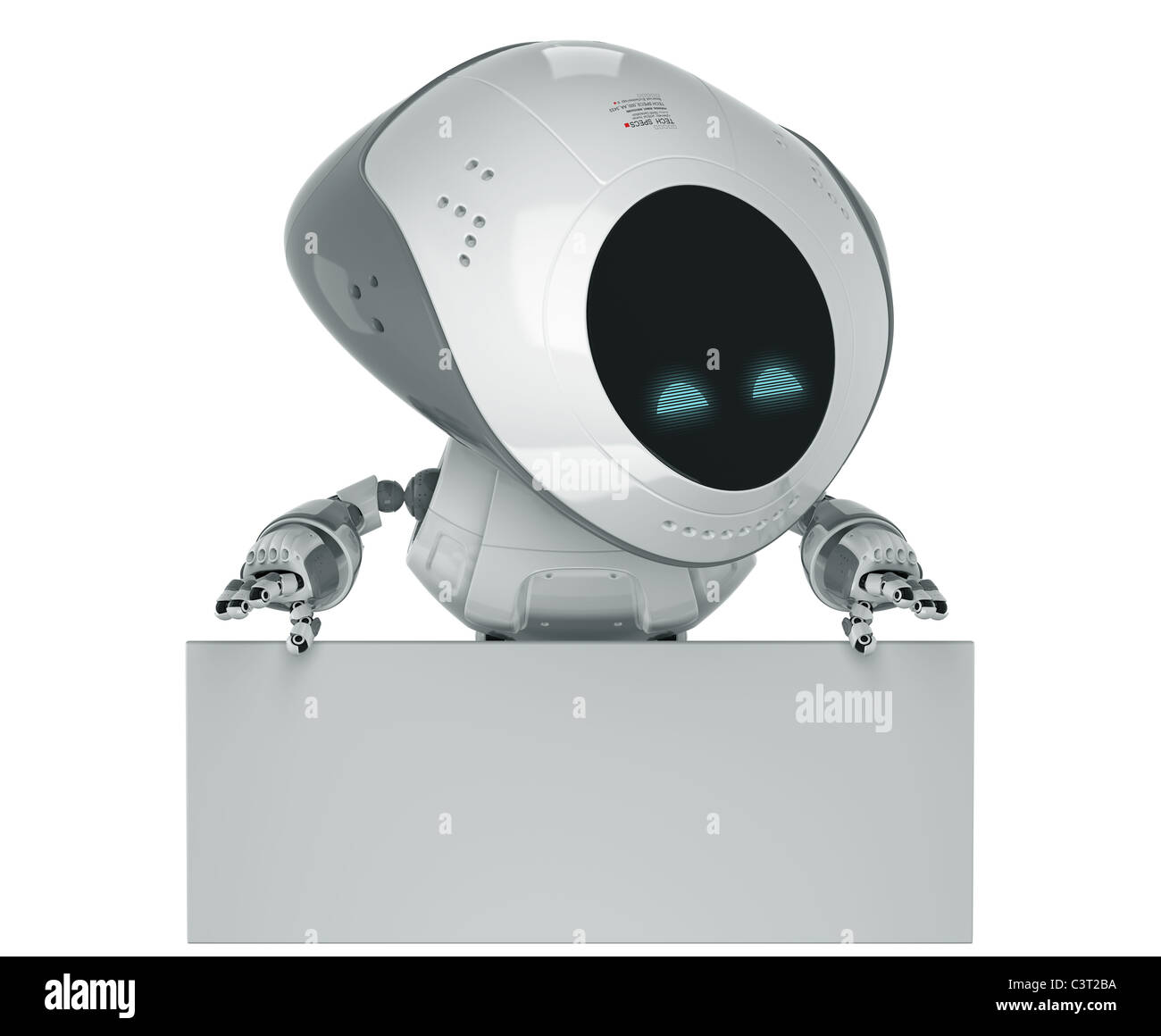 Cool futuristic robot with board Stock Photo - Alamy